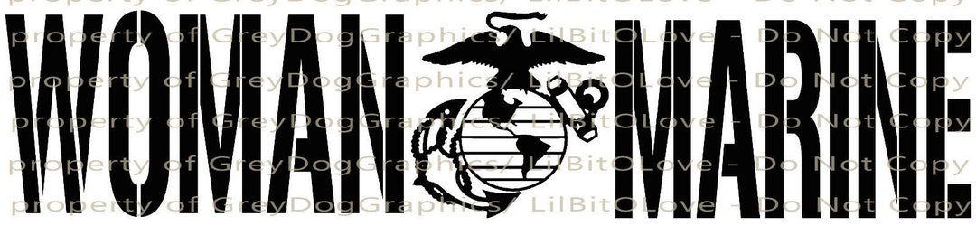 Woman Marine Design B With EGA Vinyl Decal Sticker USMC Marine Corps ...