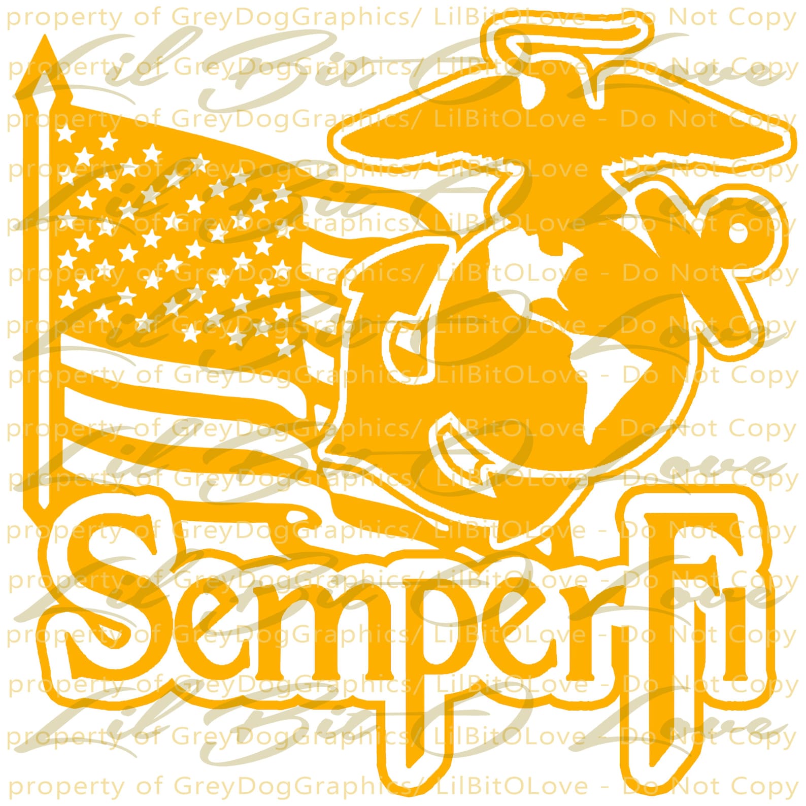USMC Semper Fi Flag EGA Marines United States Marine Corps Semper ...