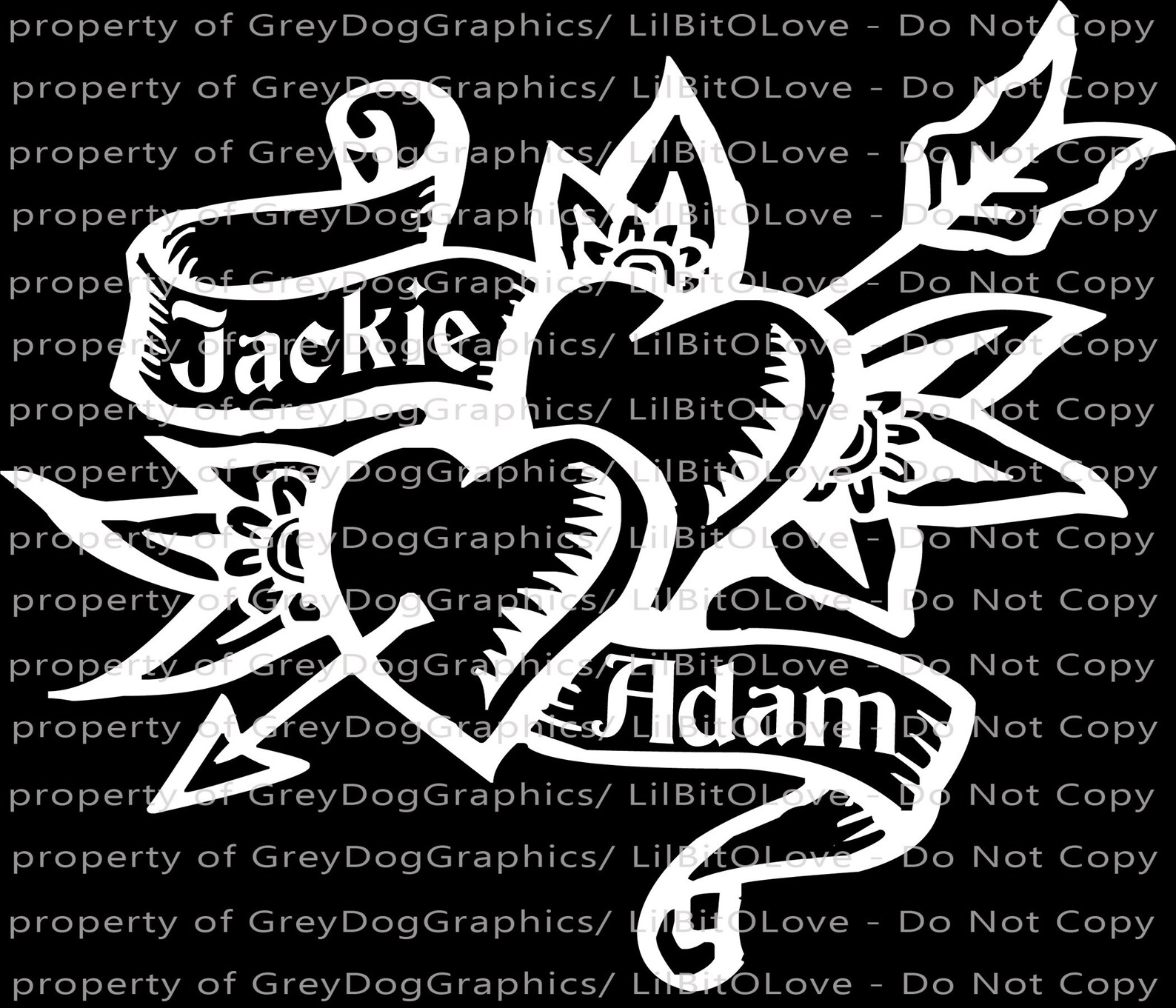 Double Tattoo Heart Custom Personalized Vinyl Decal Sticker | Etsy