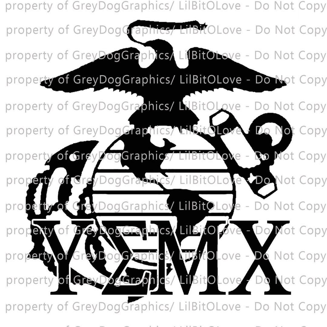 EGA USMC YEMX Greek Letters United States Marine Corps Logo Decal ...