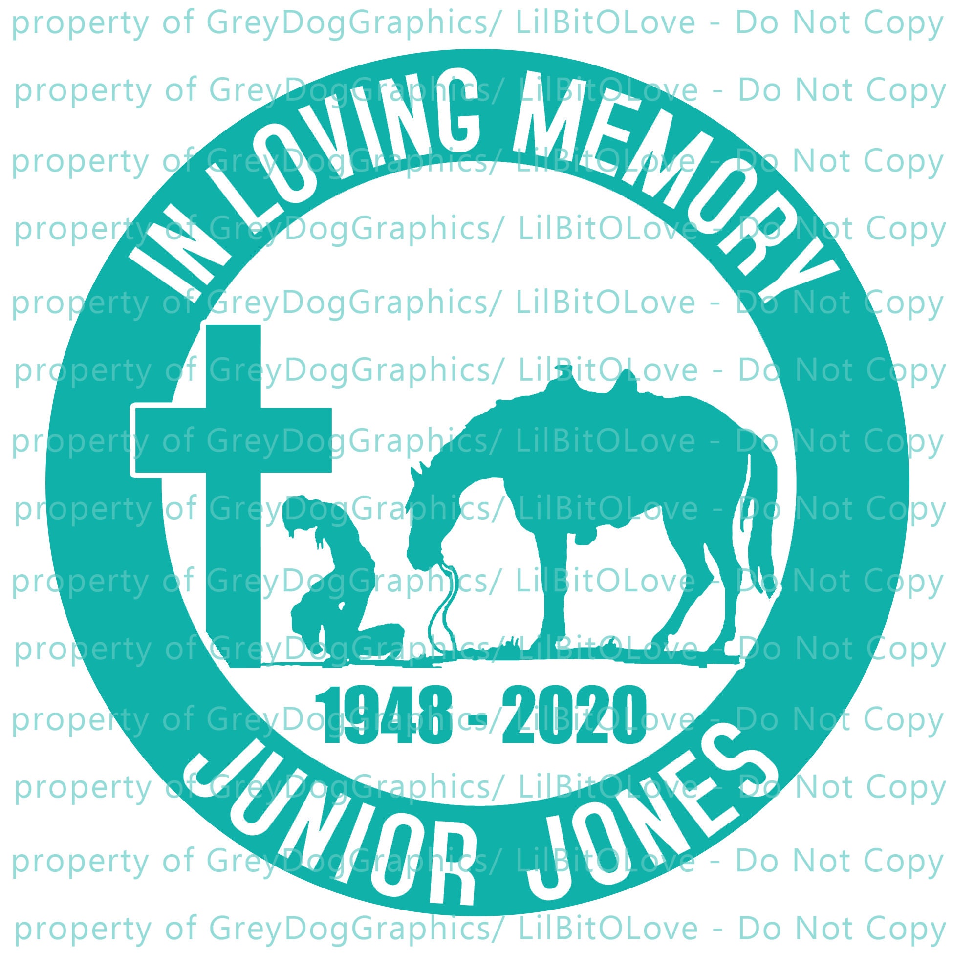 In Loving Memory Praying Cowboy Vinyl Decal Name Years Custom - Etsy