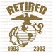 Retired USMC Marine Vinyl Decal Sticker With EGA & Service Years Custom ...