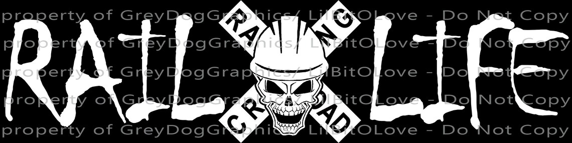 Railroad Rail Life Decal Skull Grunge Font with Hardhat | Etsy