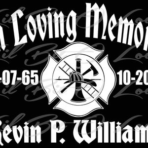 In Loving Memory Fireman Vinyl Decal Name Dates Custom Personalized ...