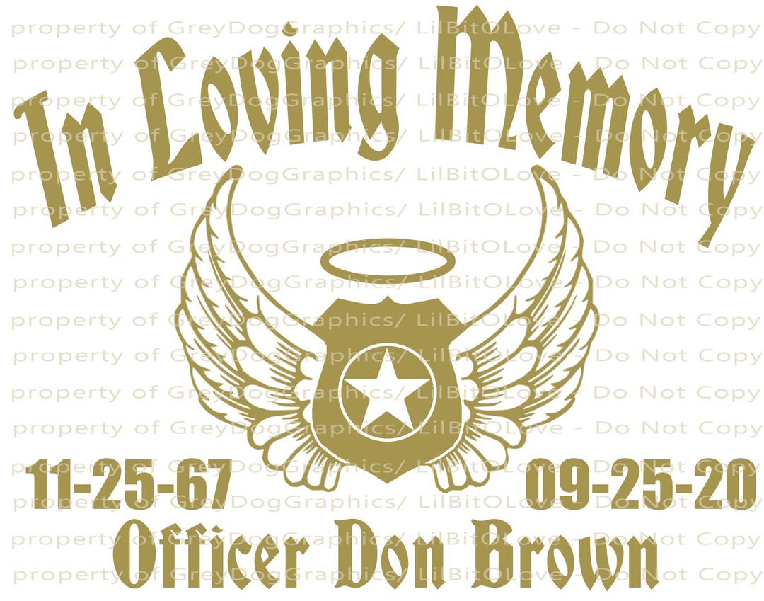 In Loving Memory Policeman Vinyl Decal Name Dates Custom Personalized ...