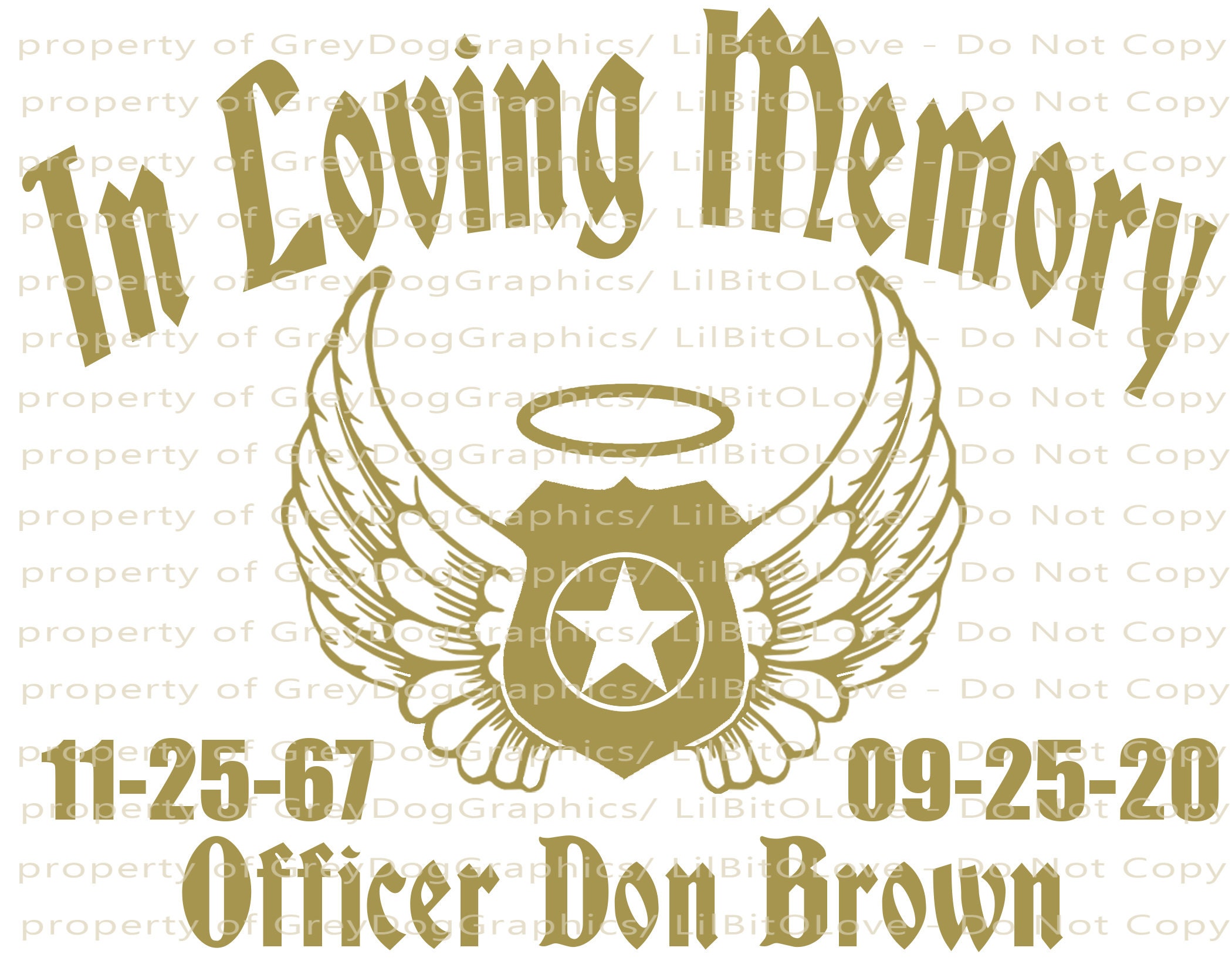 In Loving Memory Policeman Vinyl Decal Name Dates Custom - Etsy