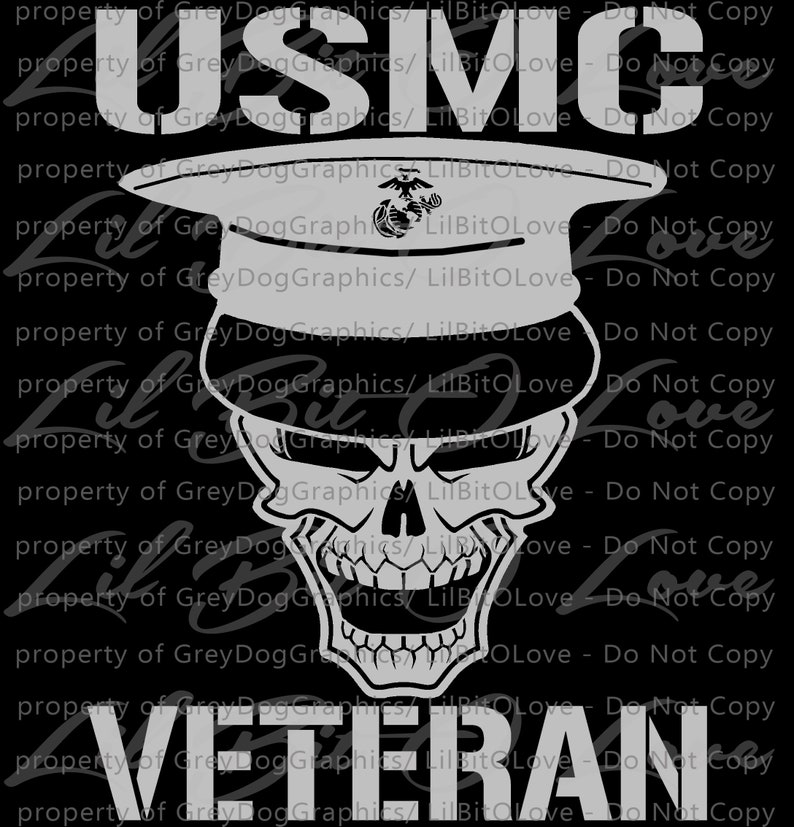 USMC Skull Marine Corps Veteran Vinyl Decal Sticker United States ...