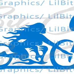 Lady Rider Biker Babe Woman Girl Female Motorcycle Vinyl Decal Bike ...