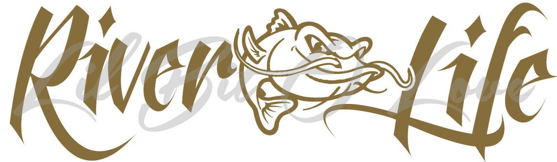 River Life Mean Catfish Angry Vinyl Decal Sticker Fishing Fisherman ...