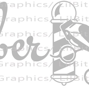 Barber Life Vinyl Decal Barber Pole Scissors Clippers Sticker Shop ...