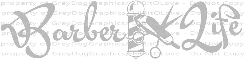 Barber Life Vinyl Decal Barber Pole Scissors Clippers Sticker Shop ...
