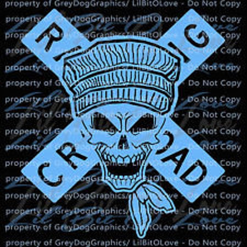 Railroad Skull Viny Decal Sticker Conductor Engineer Train | Etsy