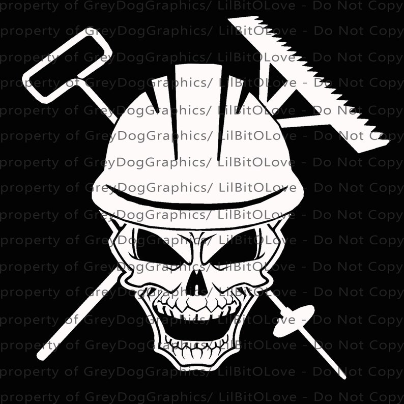 Asphalt Skull Design A Vinyl Decal Depth Gauge & Lute Rake Road Sticker ...