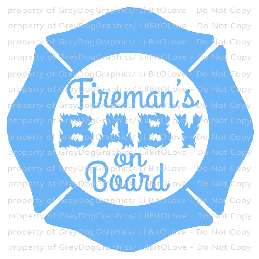 Fireman's Baby on Board Flames Vinyl Decal Sticker Fireman Firefighter ...