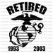 Retired USMC Marine Vinyl Decal Sticker With EGA & Service Years Custom ...
