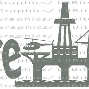 Offshore Life Oil Rig Vinyl Decal Oil Platform Sticker Petroleum ...