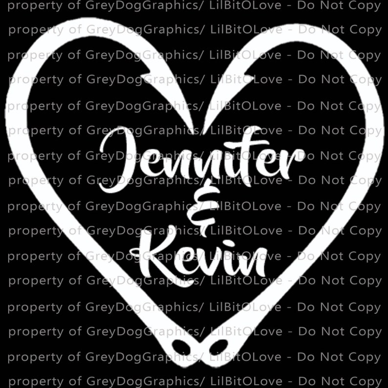 Custom Personalized Fish Hook Heart Vinyl Decal Fishing Fish Sticker ...
