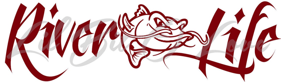 River Life Mean Catfish Angry Vinyl Decal Sticker Fishing - Etsy