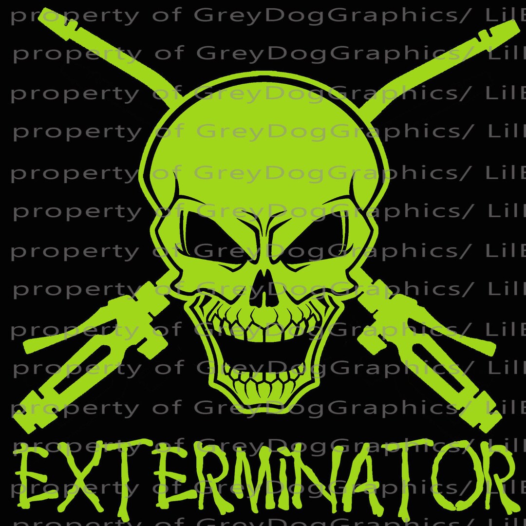 Exterminator Skull Vinyl Decal Sticker Bug Pest Control Management - Etsy