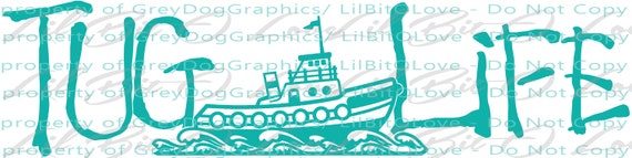 Tug Life Vinyl Decal Tugboat Sticker Tug Boat Captain Crew | Etsy