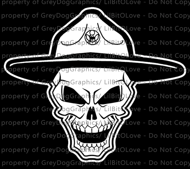 Army Drill Sargeant Skull Soldier Vinyl Decal Sticker United - Etsy