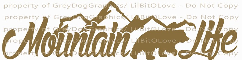 Mountain Life With Bear Vinyl Decal Sticker Grizzly Black Brown ...