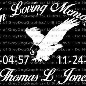 In Memory Military Field Eagle Vinyl Decal Sticker - Personalize With ...
