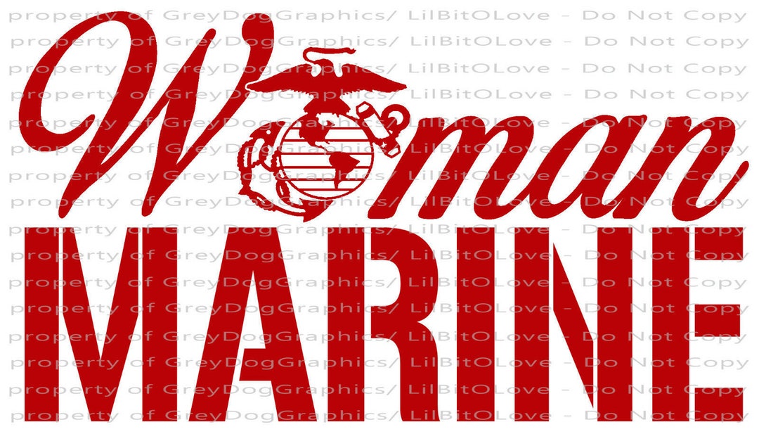 Woman Marine Stacked Design With EGA Vinyl Decal Sticker USMC Marine ...