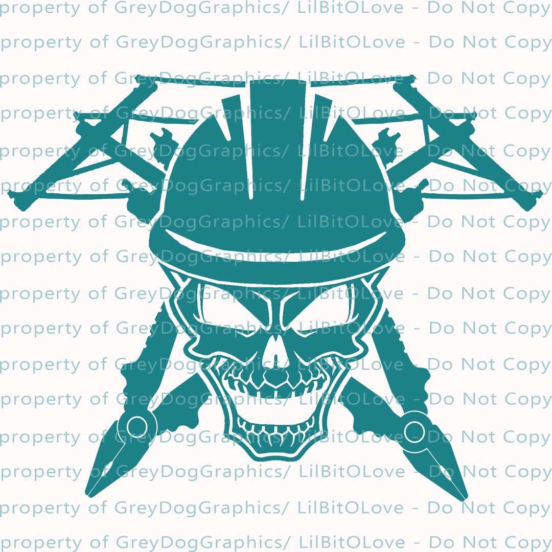 Lineman Skull Vinyl Decal Power Lines Electrician Electric Vinyl Decal ...