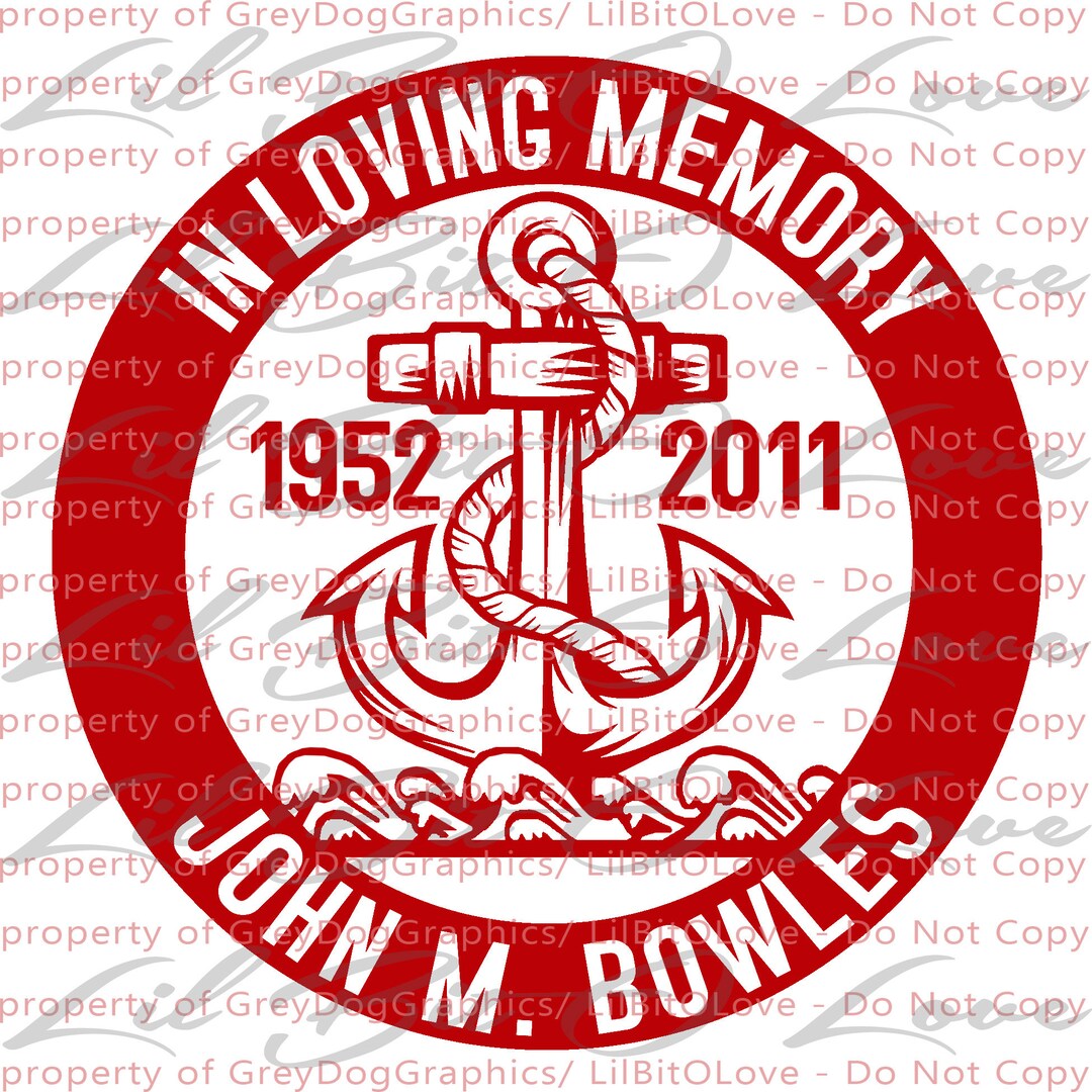 In Memory Semi Anchor Vinyl Decal Sticker - Personalize With Name and ...