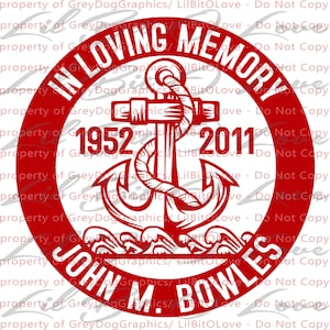 In Memory Semi Anchor Vinyl Decal Sticker - Personalize With Name and ...