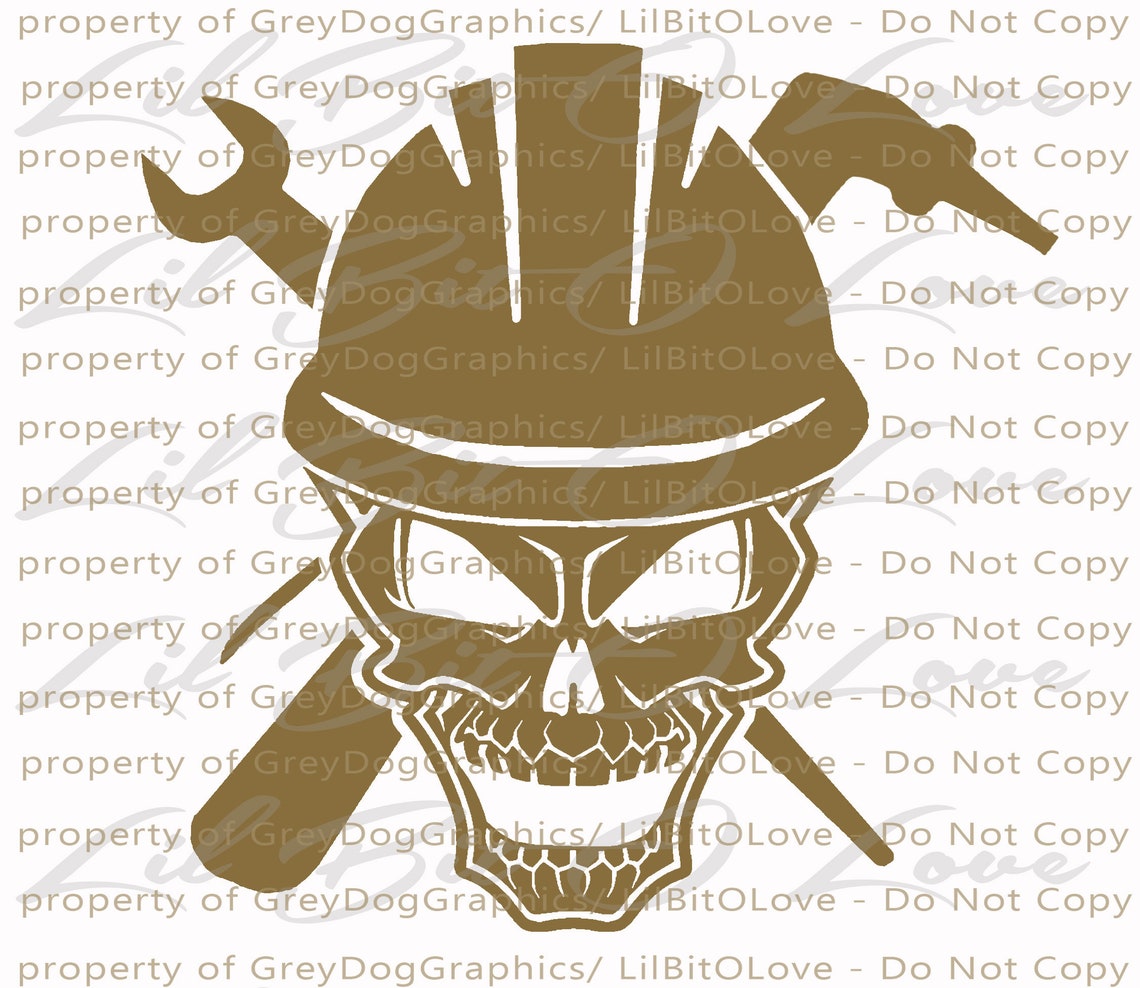 Steel Worker Steel Skull Vinyl Decal Spud Wrench Torch Sticker Hardhat ...