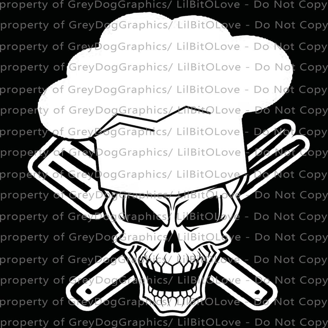 Pitmaster BBQ Barbecue Skull Vinyl Decal Grilling Smoker Spatula Fork ...