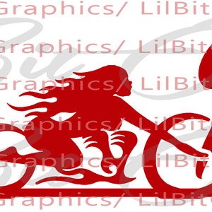 Lady Rider Biker Babe Woman Girl Female Motorcycle Vinyl Decal Bike ...