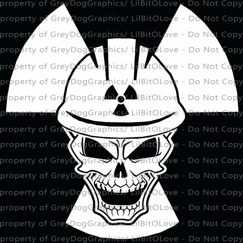 Nuke Skull Nuclear Vinyl Decal Radiation Symbol Behind and on - Etsy