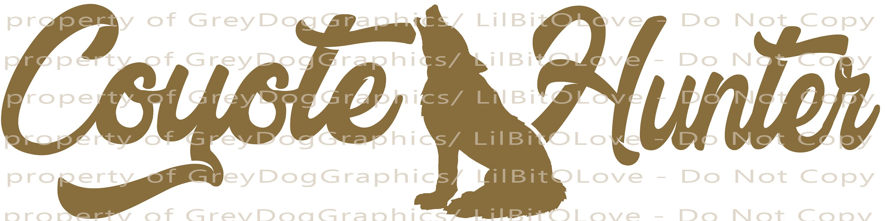 Script Version With Howling Coyote Hunter Vinyl Decal Sticker Hunting ...