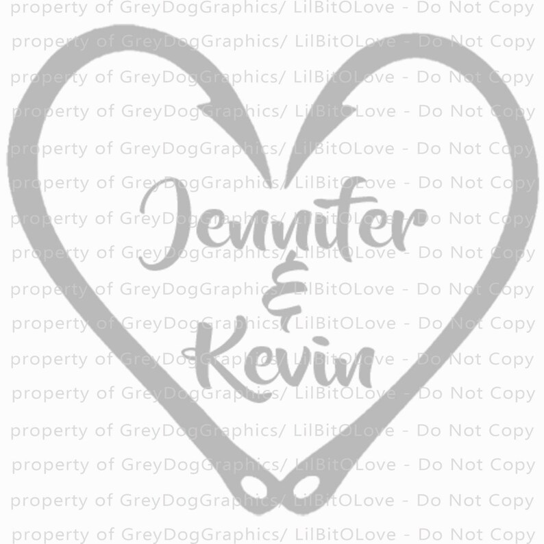 Custom Personalized Fish Hook Heart Vinyl Decal Fishing Fish Sticker ...