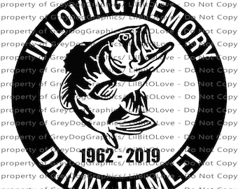 In Loving Memory Fisherman in Boat Vinyl Decal Name Dates Custom ...