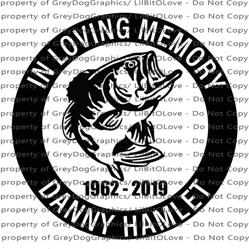 In Loving Memory Bass Vinyl Decal Name Years Custom | Etsy