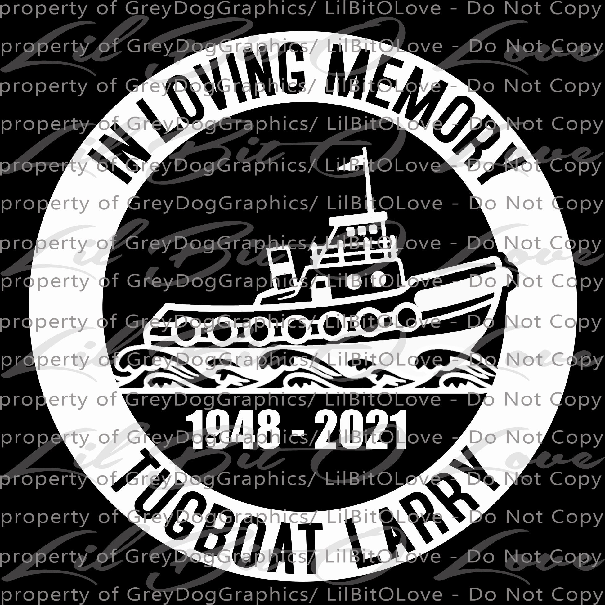 In Memory With Tugboat Tug Boat Captain Crew Vinyl Decal | Etsy