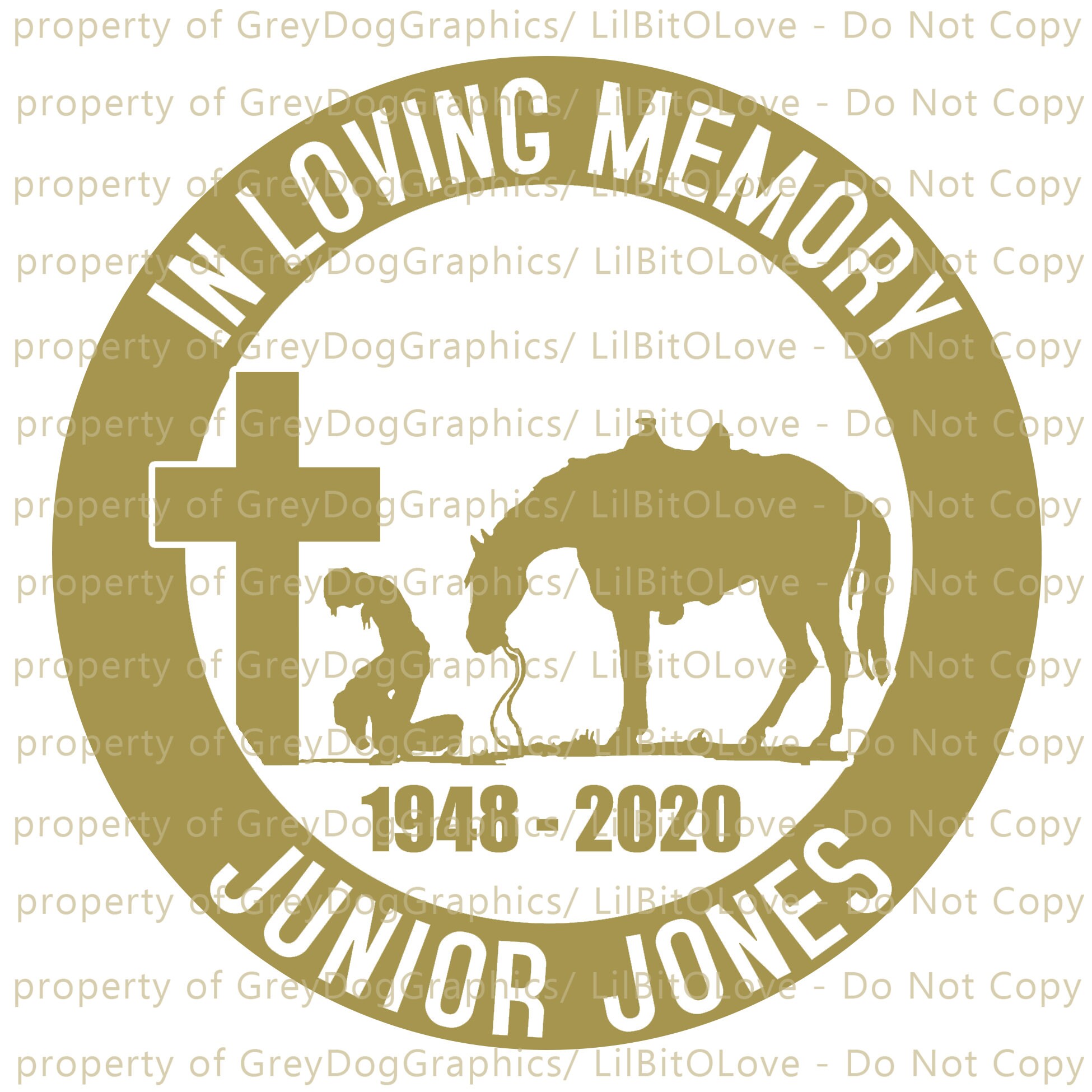 In Loving Memory Praying Cowboy Vinyl Decal Name Years Custom - Etsy
