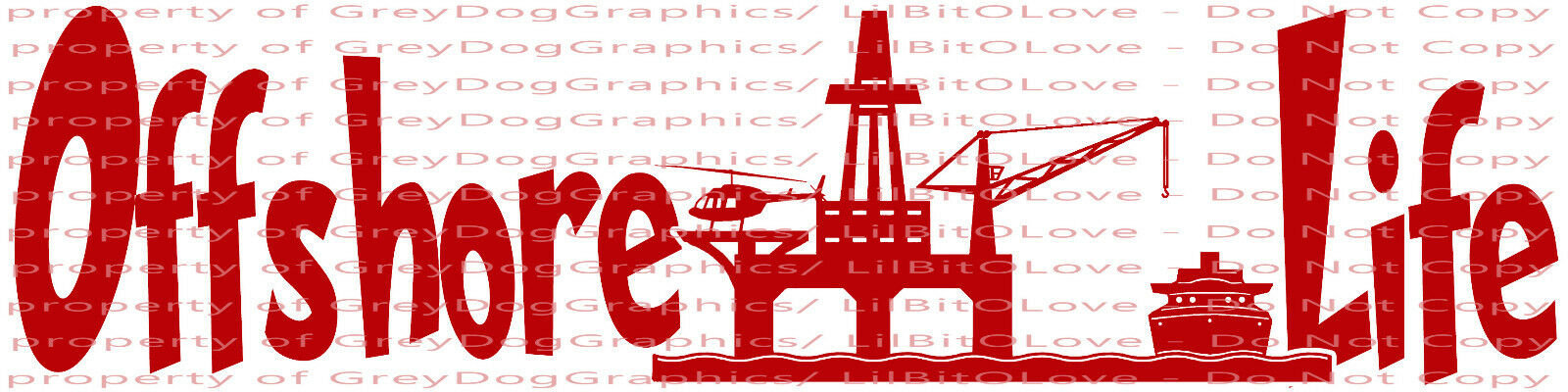 Offshore Life Oil Rig Vinyl Decal Oil Platform Sticker Petroleum ...