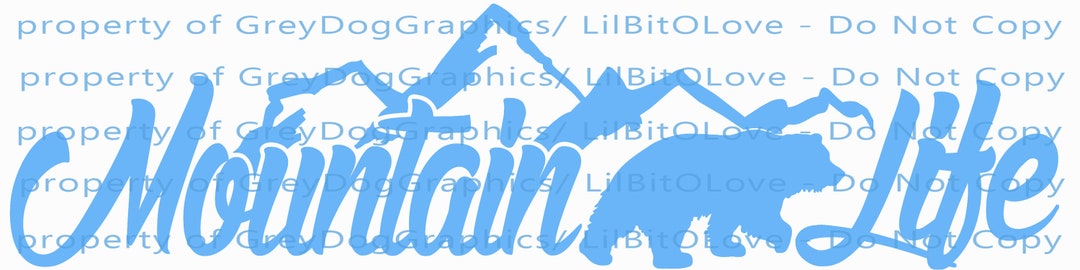 Mountain Life With Bear Vinyl Decal Sticker Grizzly Black Brown ...