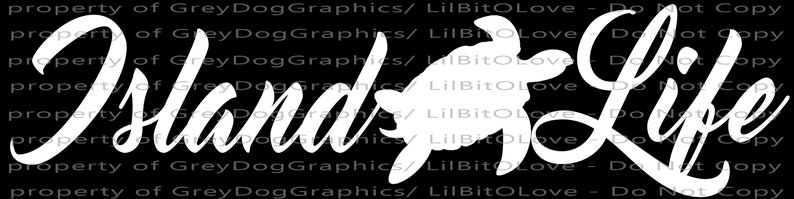 Island Life Sea Turtle Vinyl Decal Sticker Tropical Sea Coast Beach ...