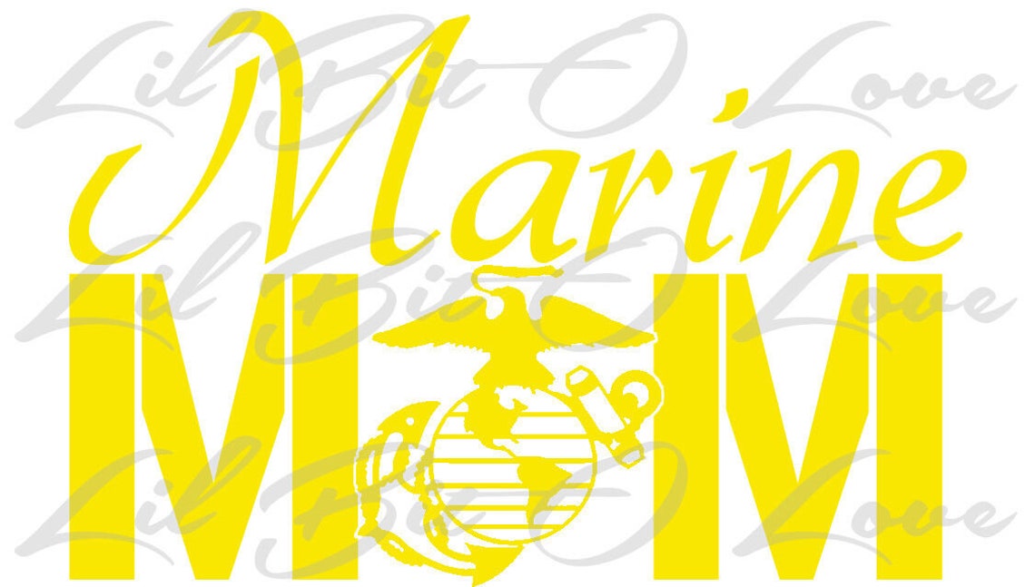 Marine Mom Stacked Design With EGA Vinyl Decal Sticker USMC Marine ...
