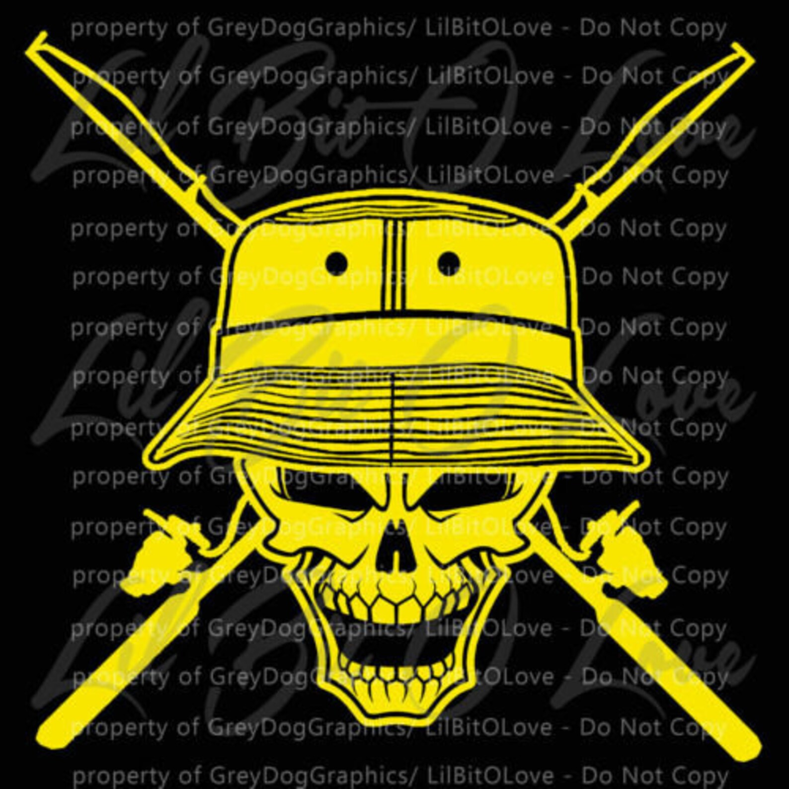 Fishing Skull Fisherman Viny Decal Sticker Fish Fishing Poles - Etsy