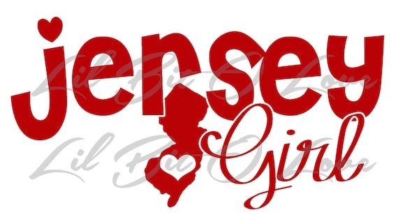 Jersey Girl Vinyl Decal Sticker Heart NJ State Outline With | Etsy