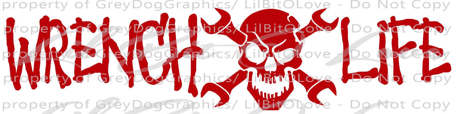 Mechanic Wrench Life Vinyl Decal With Wrench Skull in the Center ...