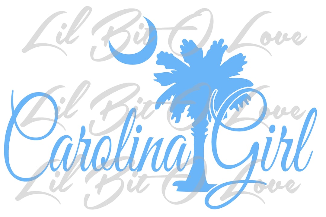 Carolina Girl Vinyl Decal Palmetto Tree Moon Carolinas Sticker South - Etsy