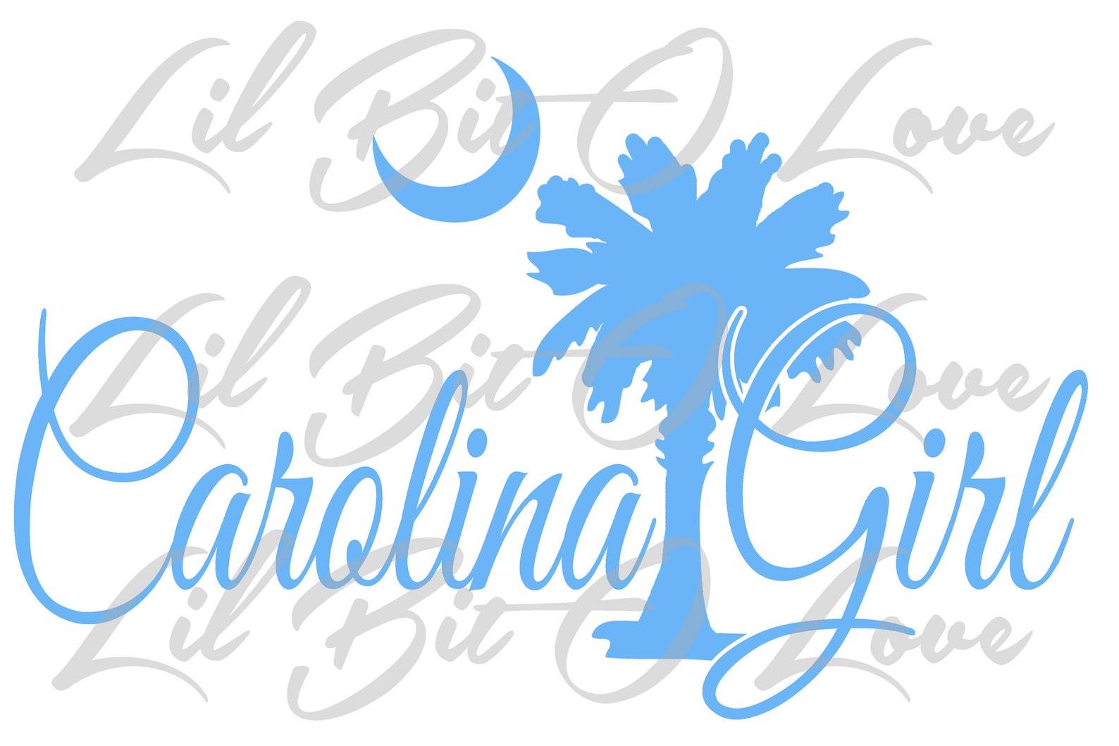 Carolina Girl Vinyl Decal Palmetto Tree Moon Carolinas Sticker South - Etsy